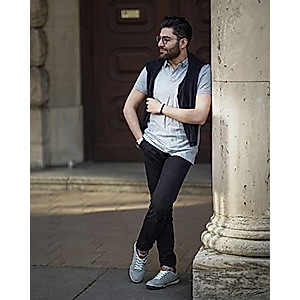 AX BOXING Mens Casual Shoes Comfortable PU Leather Fashion Sneakers Breathable Low-Top Walking Shoes(Grey, Size_10)