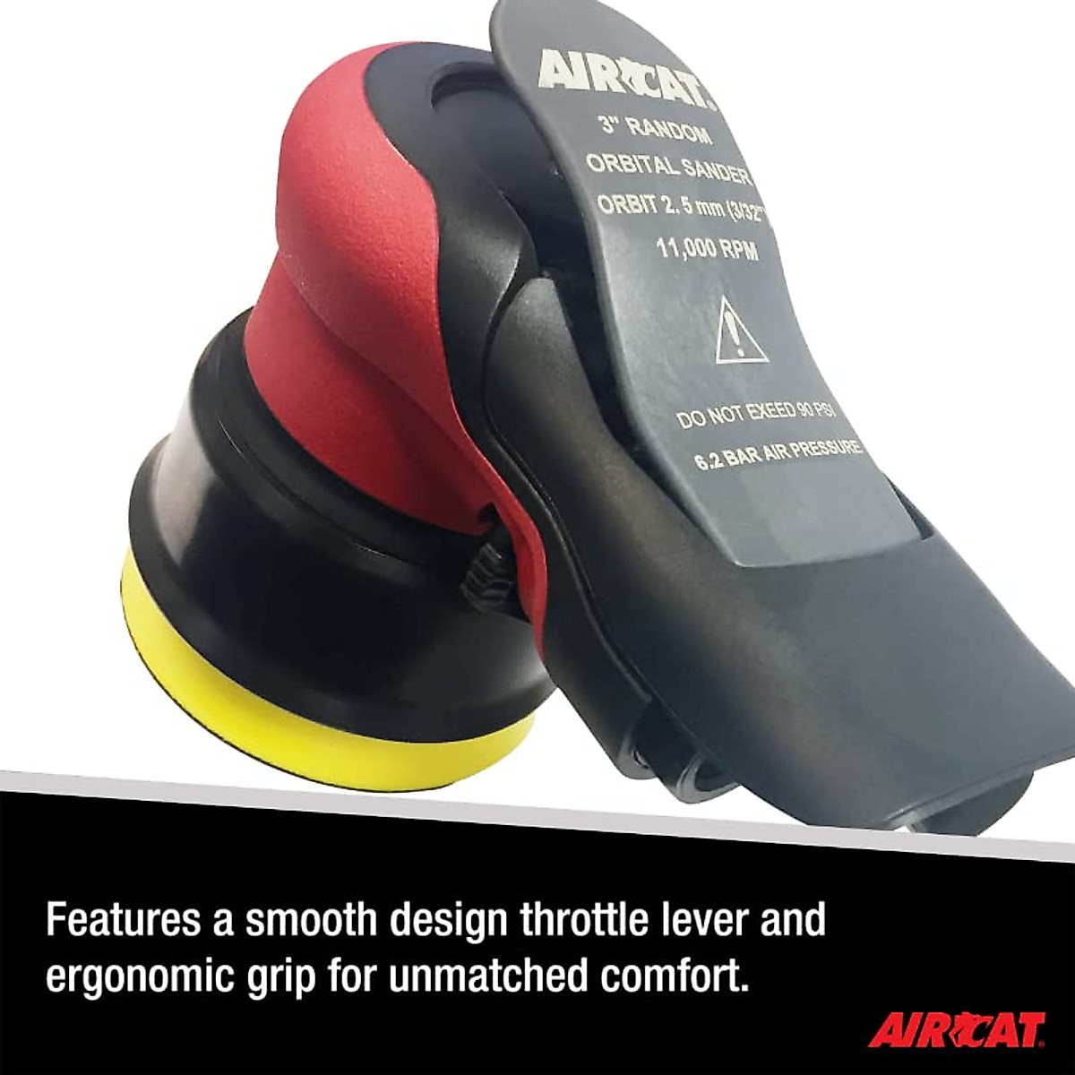 AIRCAT Pneumatic Tools 6700-3-336: Non Vac Orbital Palm Sander and Polisher 11,000 RPM