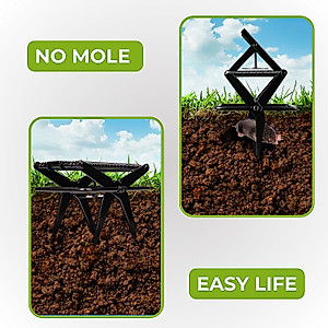 2 PCs Mole Traps Scissor, Reusable Black Galvanized Steel Scissor Trap for Lawns Outdoor Use, Ground Mole Trap Easy to Set Quick Capture Gopher