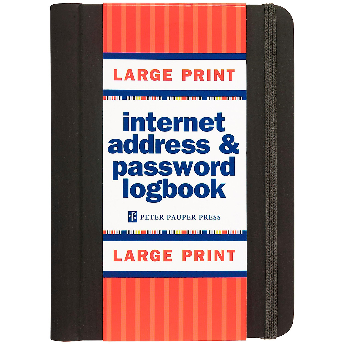 Large Print Internet Address & Password Logbook (removable cover band for security)