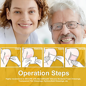 MarvellHealth Honey Calcium Alginate Dressing 4.25” x 4.25”, Pack of 10 Individual Sterile Pads, Medical Active Leptospermum Honey, Highly Absorbent, Fast Healing for Diabetic Ulcers & Abrasions