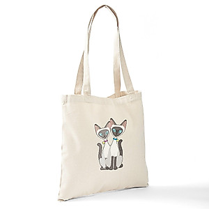 CafePress Siamese Cats Tote Bag Natural Canvas Tote Bag, Reusable Shopping Bag