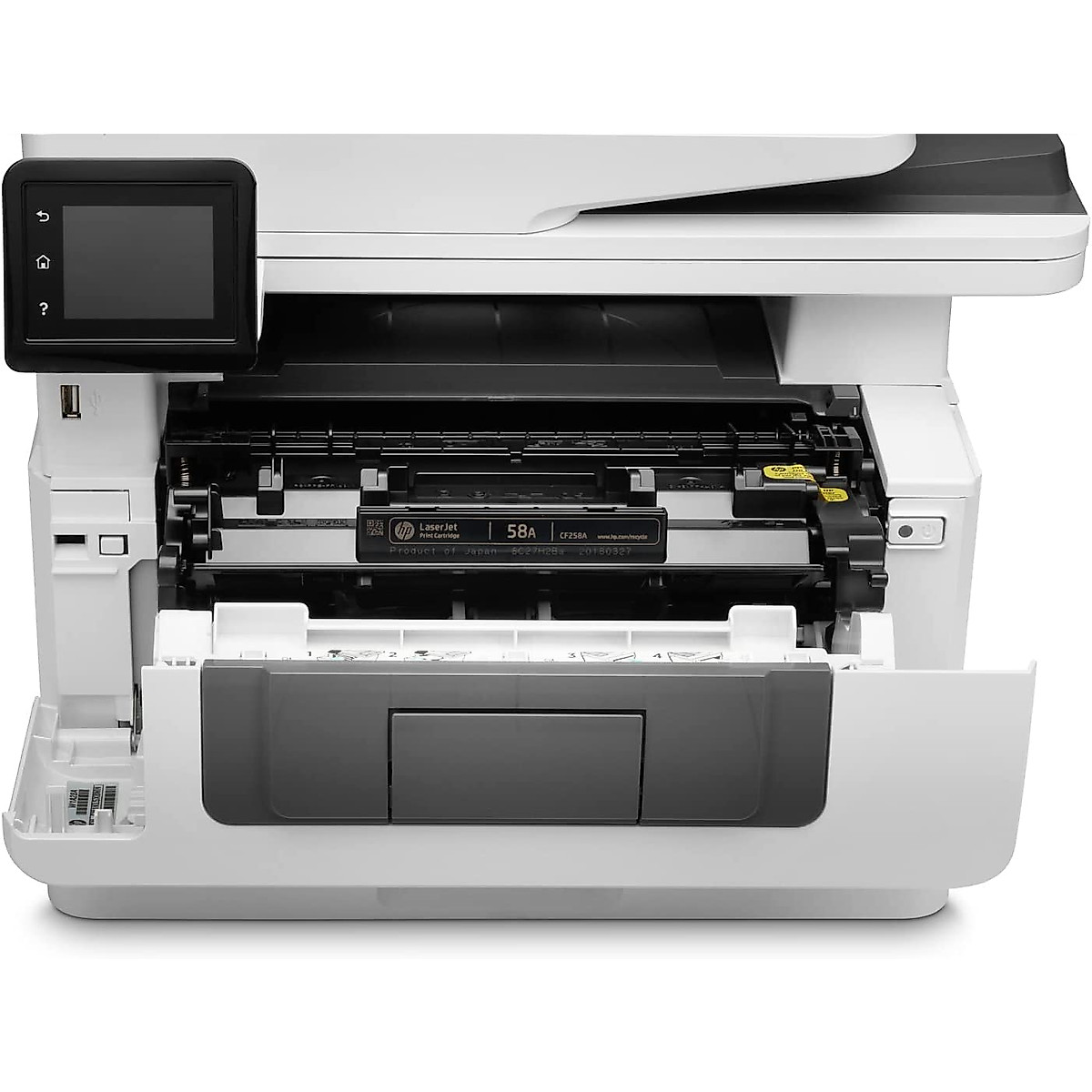 HP Laserjet Pro MFP M428fdw All-in-One Wireless Monochrome Laser Printer, White - Print Scan Copy Fax - 40 ppm, 1200 x 1200 dpi, Auto Duplex Printing, 50-Sheet ADF, Ethernet, Cbmoun Printer_Cable