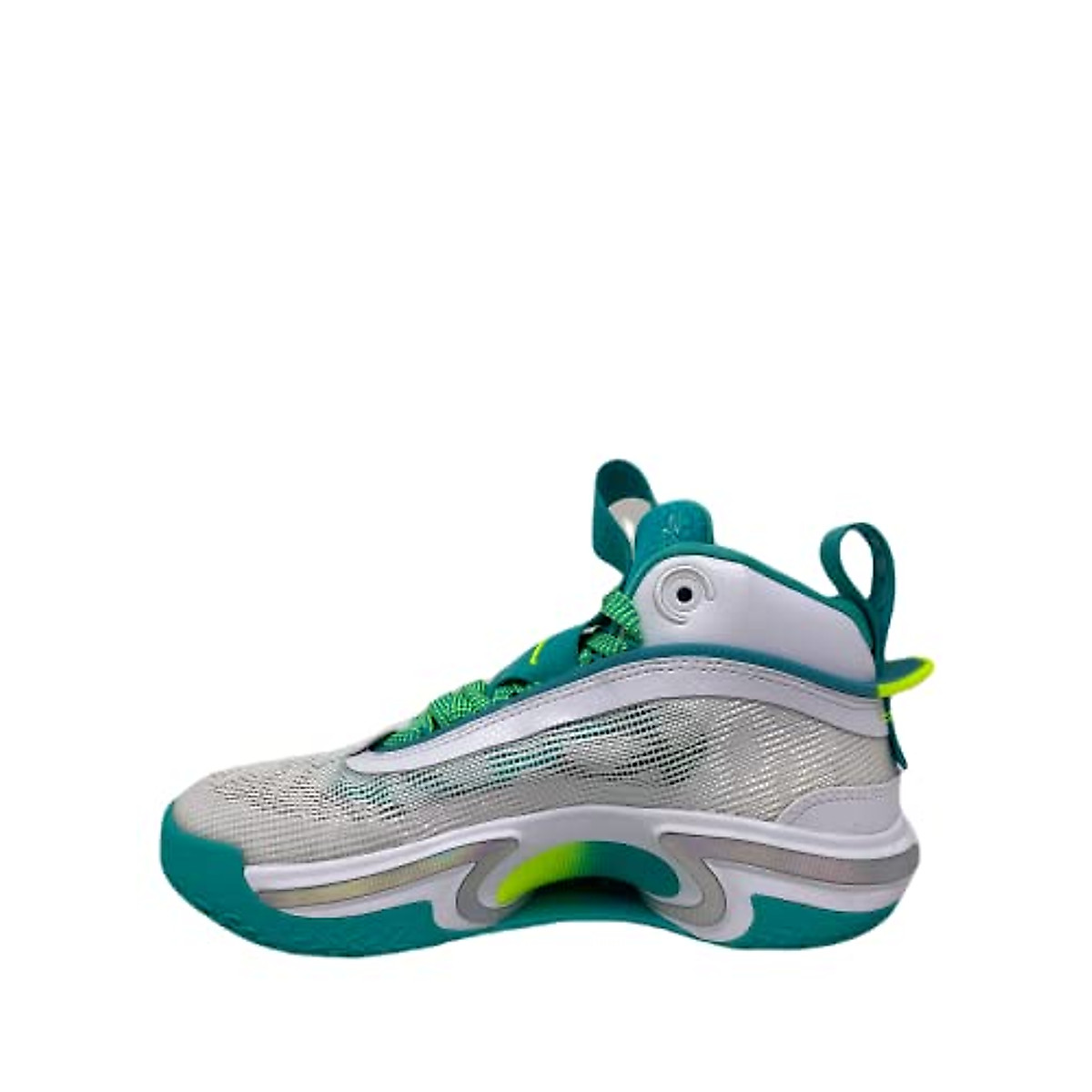 Nike Air Jordan XXXVI Guo Big Kids' Basketball Shoes (White/Hyper Jade/Metallic Silver/Volt, us_Footwear_Size_System, Big_Kid, Numeric, Medium, Numeric_4)