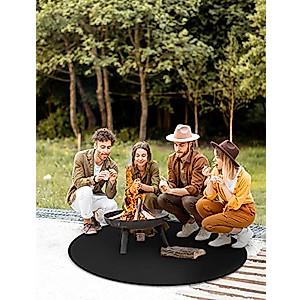 yamagahome Large Under Grill Mat & Fire Pit Mat 39", Round Grill Mats for Outdoor Grill Deck Protector, Fireproof Mat for Under Fire Pit, Double-Sided Fireproof BBQ Grill Mat, Oil-Proof & Waterproof