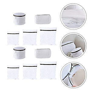 WINOMO 10pcs Laundry Bags Kit Mesh Wash Bag Bra Lingerie Mesh Wash Bag Clothing Washing Bag White