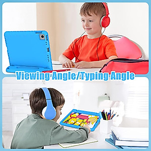 AVAWO Kids Case for iPad Air 6th Generation 2024(M2)/Air 5 2022/Air 4th 2020, iPad Air 10.9 Case & Pro 2nd/3rd Gen- Light Weight Shockproof Handle Stand Case for Kids Child Toddlers Boys, Blue