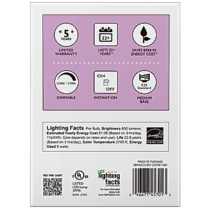 Philips LED Philips 457010 9w BR40 LED Dimmable Flood Soft White Bulb-65w equiv, 1 Count (Pack of 1)