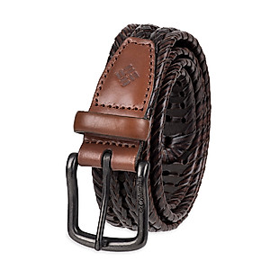 Columbia Men's Braided Belt-Casual Dress with Single Prong Buckle for Jeans Khakis, Tan, Large (38-40)