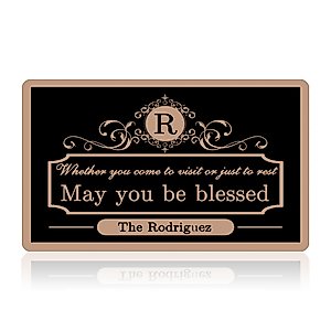 Differ More Customized Monogram Welcome Mats Outdoor for Front Door(Made in USA) - Custom Welcome Door Mats Indoor Entrance with Initial - Low-Profile Floor Mat for Yard(30"x18")
