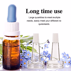 Beaupretty 100Pcs Glass Dropper Cap Serum Vial Trumpet Dropper Head Cap Eye Dropper Bottle Cap for Travel Test Sample Perfume Bottle