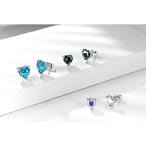 Onnzin Titanium Heart Earrings for Women Girls Hypoallergenic Pure Titanium Implant Grade Earrings for Sensitive Ears,Surgical Stainless Steel Stud Earrings Valentine’s Day Jewelry Gift