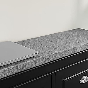 SoBuy Black Storage Shoe Bench with 2 Flip Drawers, Hidden Shoe Bench, Free Standing Shoe Rack, Shoe Cabinet, Hallway Storage Bench with Seat Cushion FSR64-SCH