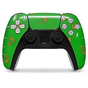 WraptorSkinz Skin Wrap compatible with Sony PS5 DualSense Controller Anchors Away Green (CONTROLLER NOT INCLUDED)