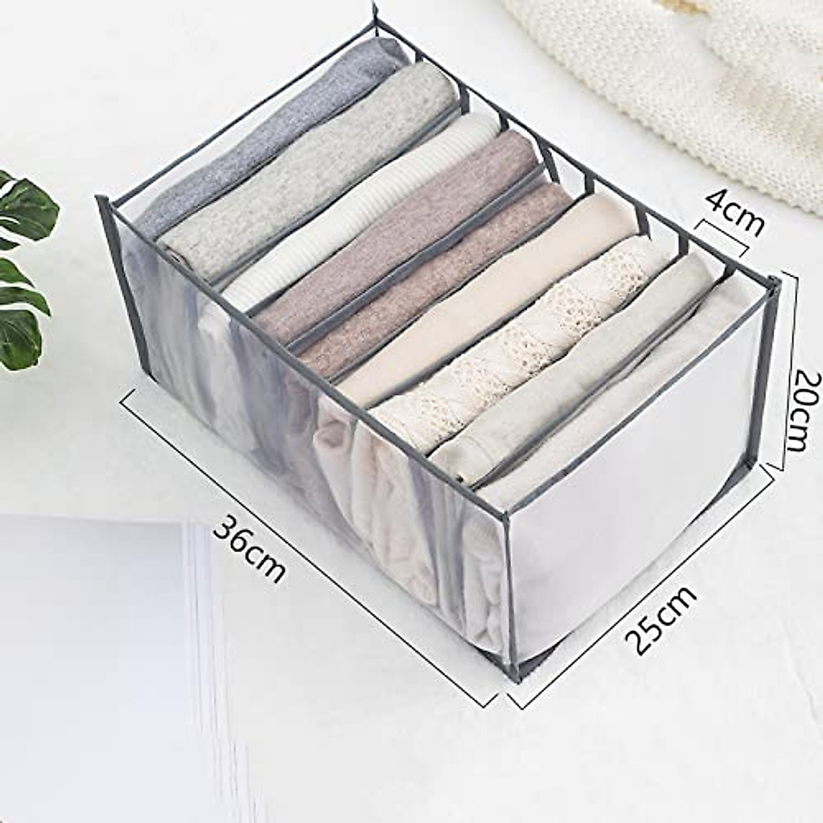 Wardrobe Clothes Organizer,Washable Clothes Organizer for Folded Clothes, Mesh Clothes Storage Organizer for Leggings, Skirts, T-shirts, Jeans, Scarves(9 grids for T-shirt)