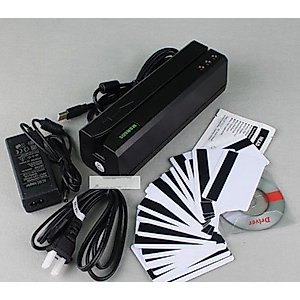 (MSR605 & 206 Magnetic Card Reader & Program Software for Windows 98/Me/XP/Vista/Windows7 & 3-track version can read/write all three tracks data, 300-4000 oe & Support USB Communication) MSR605 Magnet