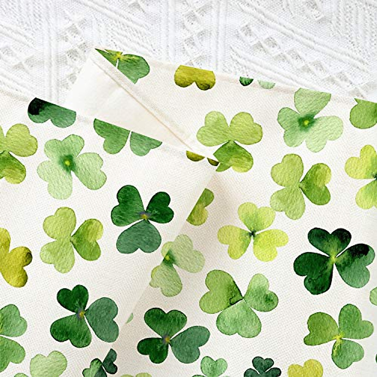 St. Patrick's Day Table Runner, Spring Green Shamrock Table Runners for Kitchen Dining Coffee or Indoor and Outdoor Home Parties Decor 13 x 72 Inches