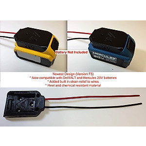 Terrafirma Technology 10AWG Battery Adapter for DeWALT or Hercules 20V Max 18v Dock Power Connector Robotics black