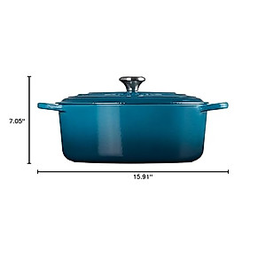 Le Creuset Enameled Cast Iron Signature Oval Dutch Oven, 6.75 qt., Deep Teal