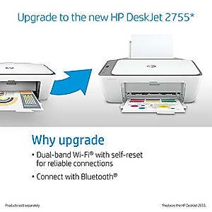 HP DeskJet 2655 All-in-One Compact Printer, HP Instant Ink, Works with Alexa - Noble Blue (V1N01A)