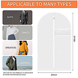 CIMLORD 24"X40" 6PACK Clear Garment Bags for Hanging Clothes Plastics Suit Cover Bags for Closet Storage Suit for Suits,Coats,Shirts,Jackets,Sweaters