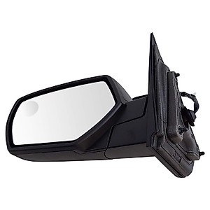 TRQ Mirror Power Heated Textured Black Driver Side Left LH for Chevy GMC Pickup Truck