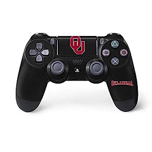 Skinit Decal Gaming Skin for PS4 Controller - Officially Licensed College Oklahoma Sooners Black Design