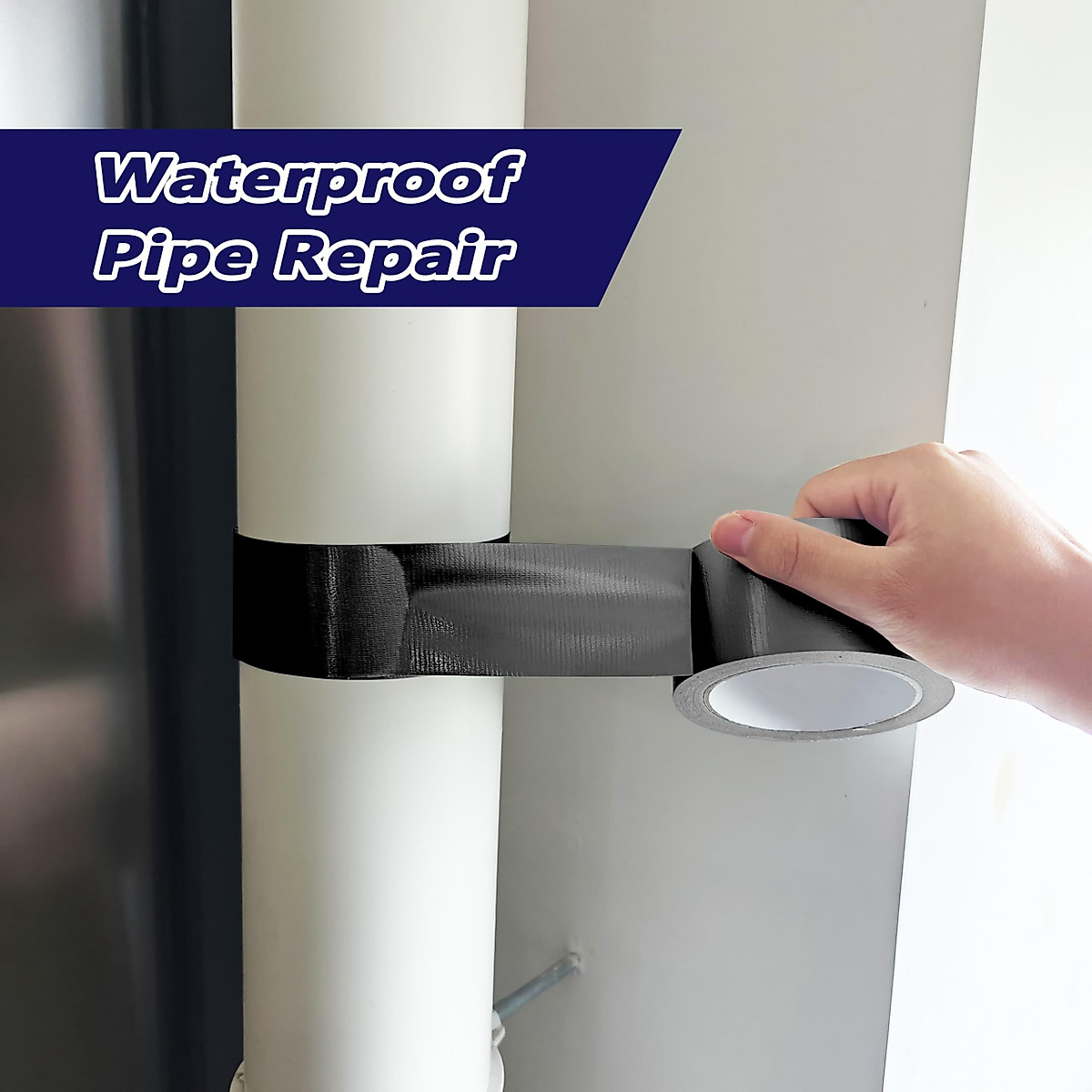 MIARALA Black Duct Tape Heavy-Duty Waterproof Duct Tape- Strong Adhesive, Waterproof, Residue-Free, 2 Inches x 22 Yards, for Repairs and Industrial Use (3-Pack)