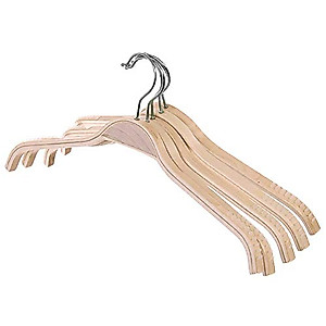 Ochine 1 Pack Wooden Coat Hangers Wood Suit Hangers Children's Closet Clothes Hangers Smooth Finish Solid Wood Coat Hanger with Non-Slip Strip for Camisole, Jacket, Pant, Dress Clothes Hangers
