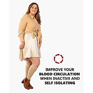 Zeta Wear Plus Size Leg Sleeve Support Socks - The Wide Calf Compression Socks Men and Women Love for Its Amazing Fit, Cotton-Rich Comfort, Compression & Soothing Relief, 1 Pair, 3XL, Nude