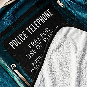 Surreal Entertainment Doctor Who TARDIS Oversized Plush Throw Blanket | Cozy Sherpa Cover For Sofa, Bed | Super Soft Fleece Blanket | Official BBC One Collectible | 45 x 60 Inches, Blue, One Size