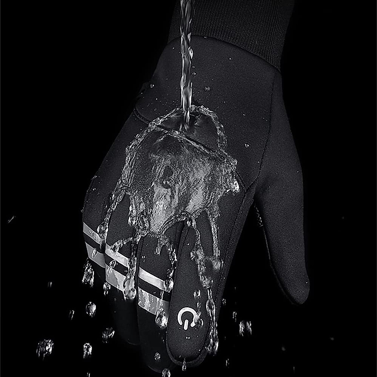 Rocking horce Winter Waterproof Warm Gloves Men Women Touch Screen Lightweight Windproof Gloves for Running Cycling Driving and Outdoor Work (Black, X-Large)