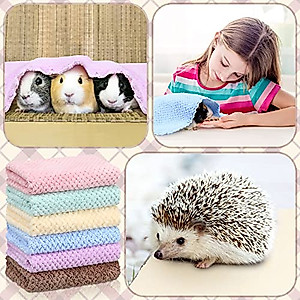 36 Pcs Guinea Pig Blankets Soft Fleece Cage Liners Guinea Pig Accessories Washable Bedding Sleeping Mats Absorbent Bath Towels for Small Animals Pets Rabbit Hamster Rat Dog Hedgehog, 11.8 x 11.8 Inch
