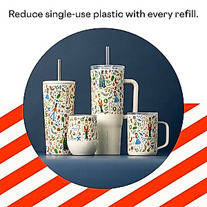 Corkcicle x Rifle Paper Co. Nutcracker Ballet Insulated Coffee Mug with Lid and Handle, 16 oz – Travel Mug Keeps Drinks Hot 3hrs – Non-Slip, Easy-Grip, Spill-Resistant Tumbler