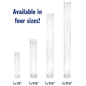 The Beadsmith Clear Plastic Tubes - 5-Inch-Long Round Tubes, 9/16 Inches in Diameter - Flat Caps - Use for Beads, Bath Salts, Wedding & Party Favors, Home or Office Storage - Bag of 100