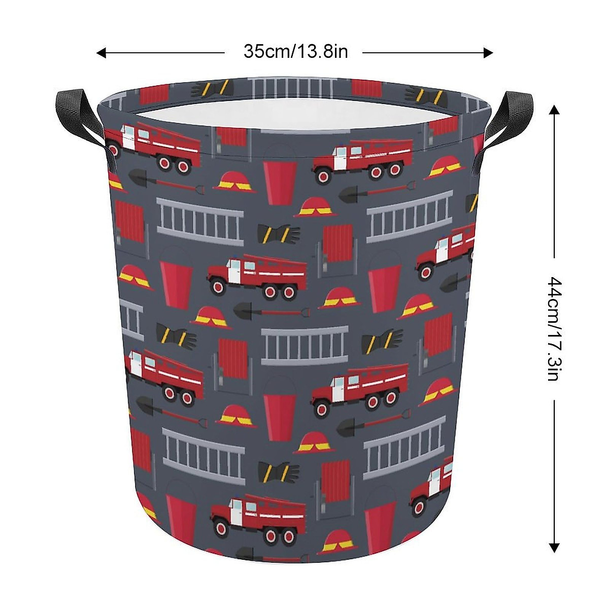 Cartoon Firefighter Equipment and Tools Baby Laundry Hamper,laundry Basket,Waterproof Storage Bin for Bedroom,Clothes Organizer Basket,Toys Box,Room Decor