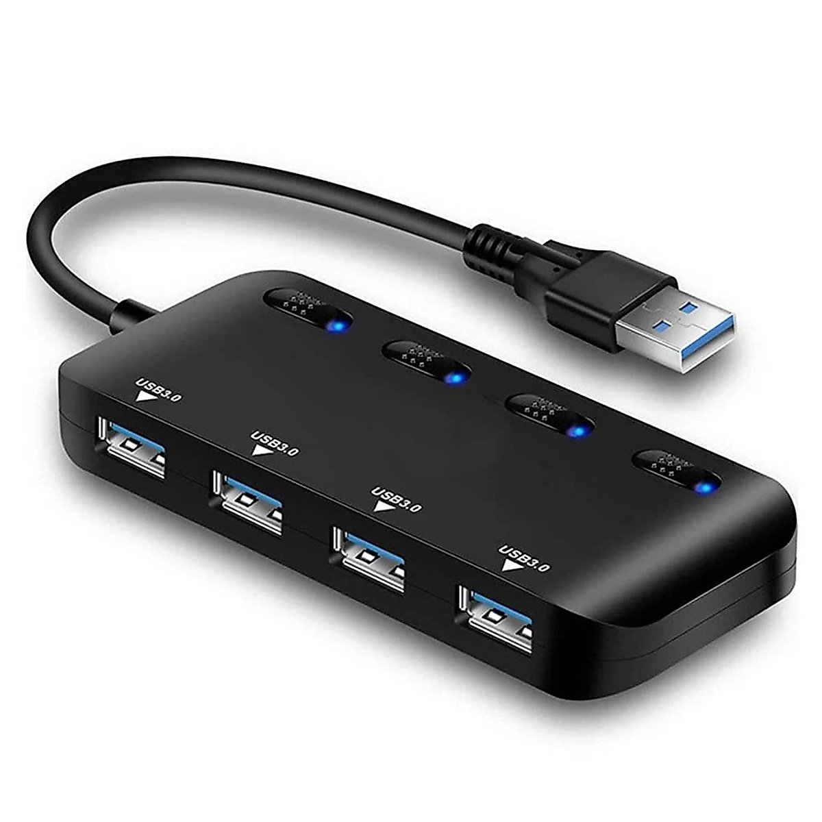 GPPZM USB3.0 Hub，4 Port High Speed Splitter Micro USB Hub Tablet Laptop Computer Notebook