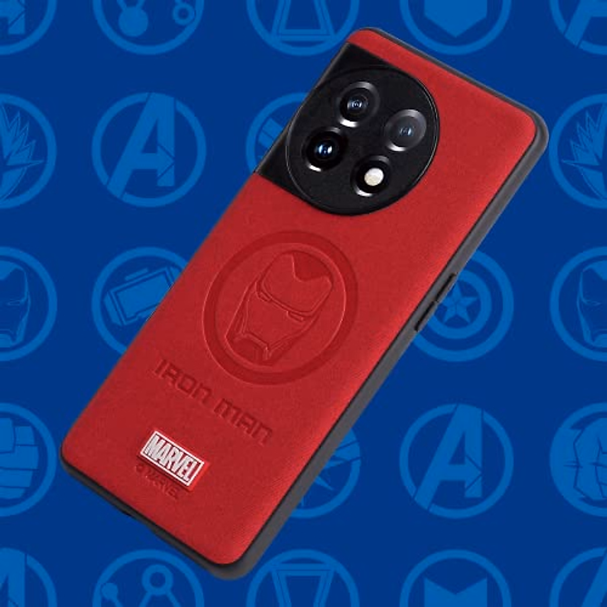 TinPlanet Superhero Slim Thin Case for OnePlus 11 (2023) - Iron, Red