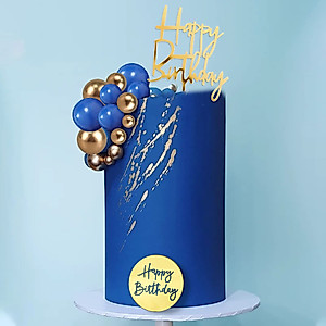 25 PCS Birthday Cake Topper Set, Acrylic Happy Birthday Cake Toppers Numbers 0-9 Crown Cake Topper Ball Shaped Cake Insert Toppers Birthday Cake Decorations for Children or Adults (Style 1)