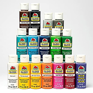 Apple Barrel Gloss Paint Set, 16 Piece (2-Ounce), PROMOABG Colors