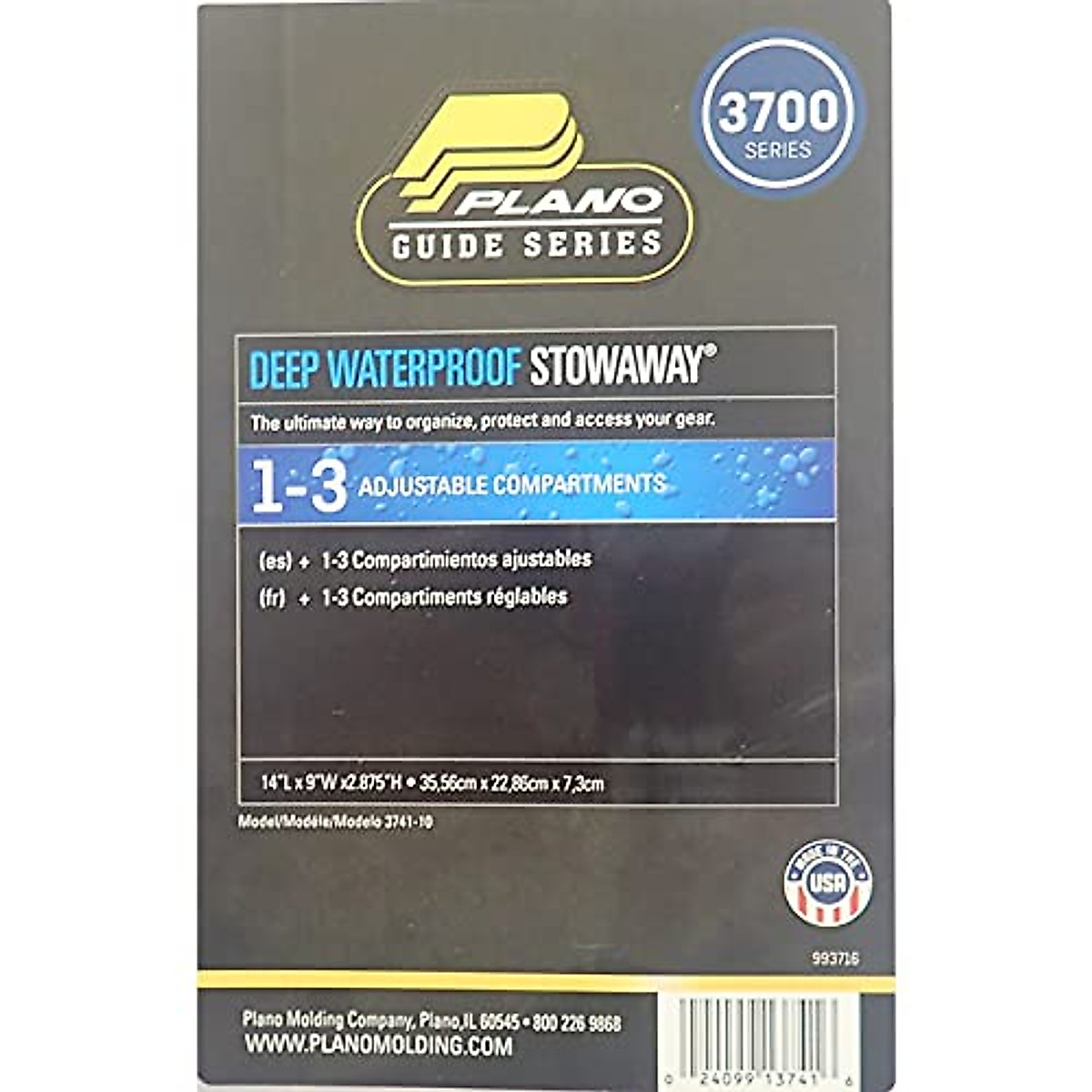 Plano 3741 Deep Waterproof Stowaway, Clear, 14" x 9" x 2.88"