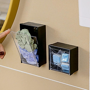 IOOOFU Magnetic Wall Mounted Bathroom Organizer Cotton Pad Holder Makeup Box Plastic Storage Container for Cotton Swabs Jewelry