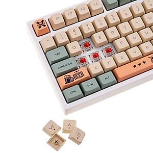 GK GAMAKAY 134 Keys West Cowboy Keycaps, SDA Profile PBT Dye-Sub Keycap Suitable for LK67 TK75 /87/98/104/108 Layout Mx Gateron Switch Mechanical Gaming Keyboard (Wild West Theme)