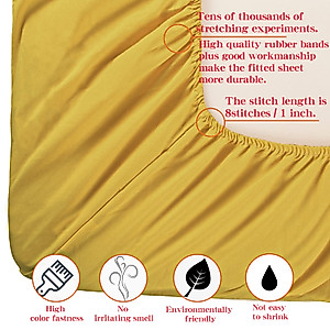 NTBAY Toddler Bedding Set - 4 Piece Soft and Breathable Crib Bedding Set for Boys and Girls, Includes Quilted Comforter, Fitted Sheet, Flat Top Sheet and Envelope Pillowcase, Yellow