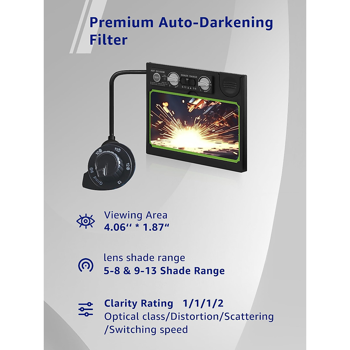 WELDSAMURAI Auto Darkening Welding Helmet, True Color Solar Power Welding Hood, 4 Arc Sensor Wide Shade 4/5-8/9-13 Welder Mask Shield with Grinding for TIG MIG MMA Plasma