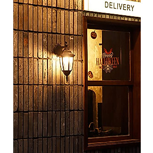 FUDESY Outdoor Wall Porch Lights, Exterior Waterproof Wall Sconce Light Fixture, Black Plastic Wall Lantern Wall Mount Lighting for Front Door, Garage, Patio, FDS341B2 (Bulb Included)