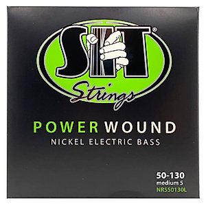 SIT Strings NR550130L Nickel Plated Bass Guitar Strings, 5-String Medium