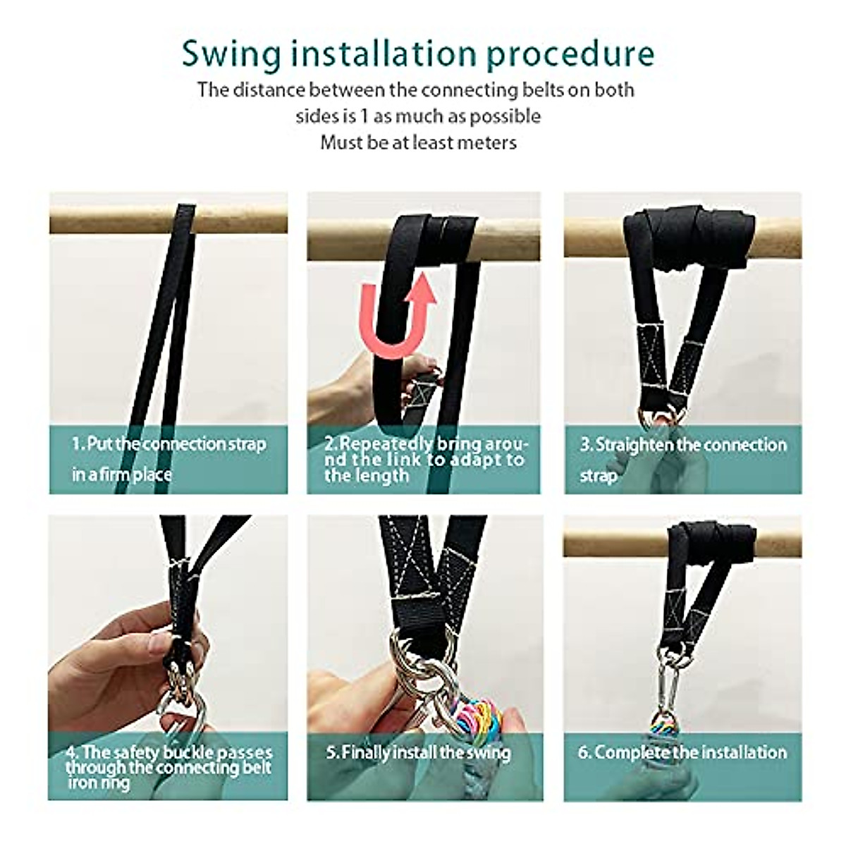 Swing Seat,Classic Outdoor Canvas Swing for Kids,with Storage Bag and Cotton Cushion,Connecting Straps Swing Set Accessories for Backyard Patio Garden Playground,Rope Adjustable 200 lbs Capacity