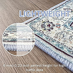 IOHOUZE Accent Rug, Boho Bath Mat Low-Pile Non-Shedding Oriental Area Rug Boho Chic Medallion Area Rug 3x5 Washable Bathroom Rug for Kitchen Bathroom Laundry