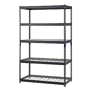Edsal TRK-482478W5 Black Steel Shelving, 78" Height x 48" Width x 24" Depth